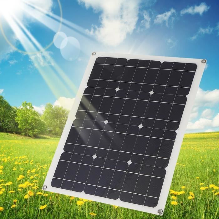 HURRISE panneau solaire extérieur Chargeur de panneau d'alimentation solaire semi-flexible 40W ...