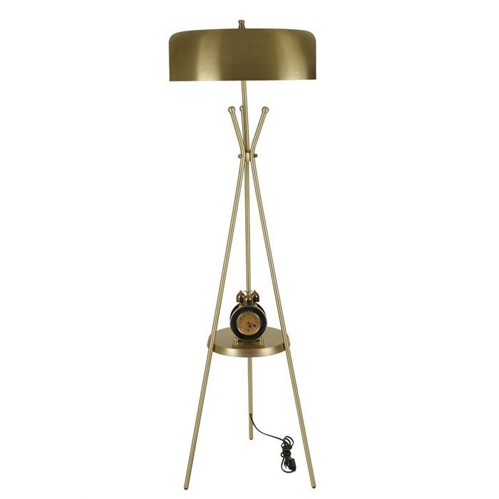Lampadaire trépied design avec table d'appoint intégrée Thomas H165cm ...