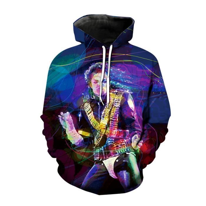 Sweats à Capuche - Michael Jackson 3D - Bleu-roi-Noir - Hommes Femmes ...