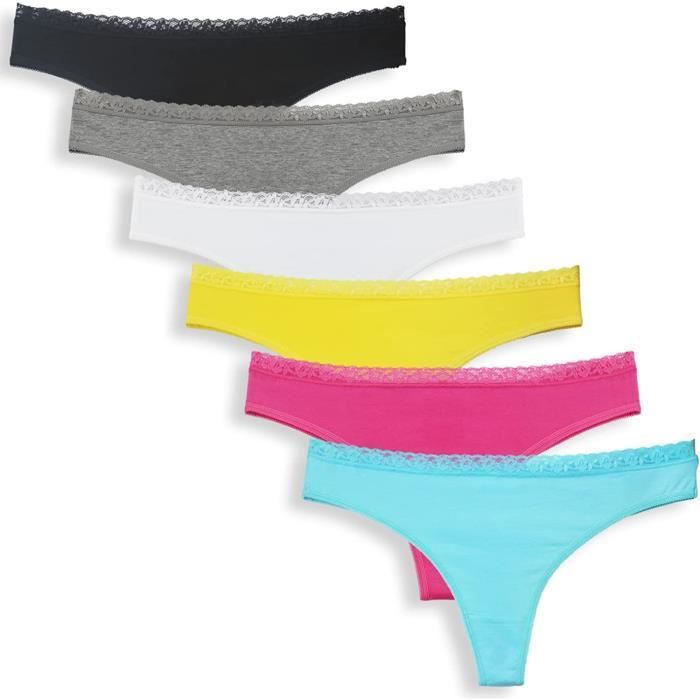 String Femme Tanga Dentelle Sexy Chic Culotte Coton sous-vêtements Lot ...