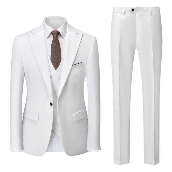 Costume Homme Mariage Slim Fit 3 Pièces Cérémonie Vetement Business ...