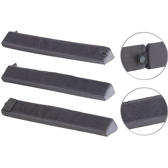 Fixations à scratch - Noir - Voiture - 3 bandes - Forme triangulaire ...