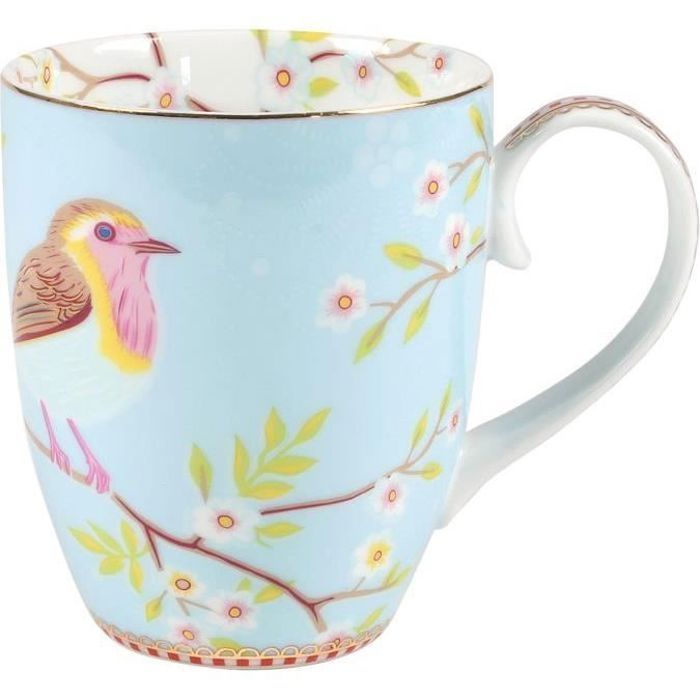 Mug oiseau floral 35 cL - bleu - Cdiscount Maison