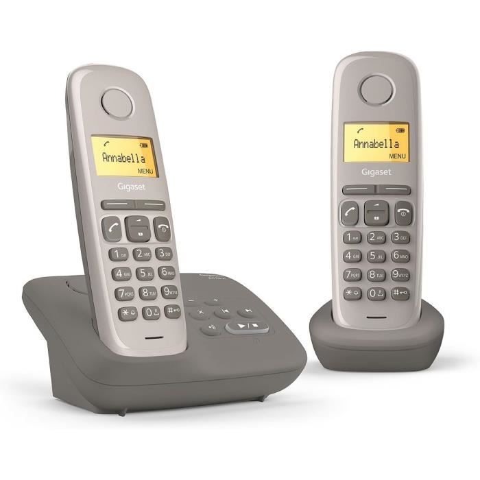 Al170A Duo Téléphone Fixe Sans Fil Dect-Gap Répondeur Taupe [Version ...