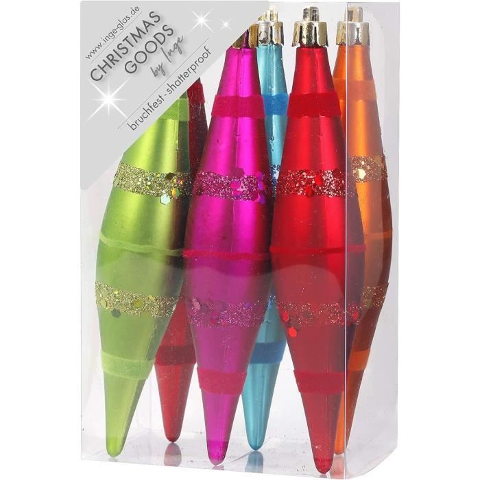 Inge-glas Mille-Fiori Lot de 6 boules de Noël en plastique 15 cm ... Inge-glas Mille-Fiori Lot de 6 boules de Noël en plastique 15 cm ...