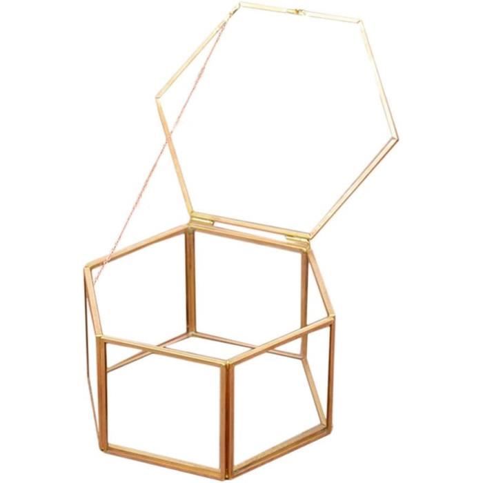 Boîte À Bijoux En Verre Géométrique Hexagone Anneau Boîte Anneau ...