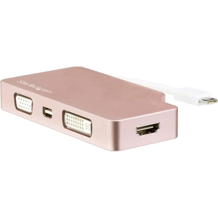 Startech.Com Adaptateur Multiport Usb-C - Multiprise Usb-C Or Rose - 4 ...