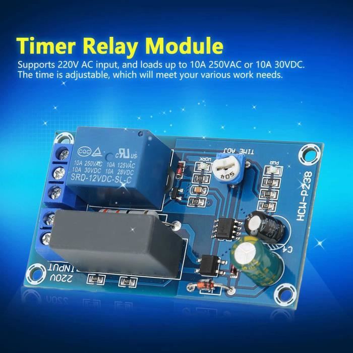 Module de relais temporisé Minuterie Relais Module Réglable Delay ...