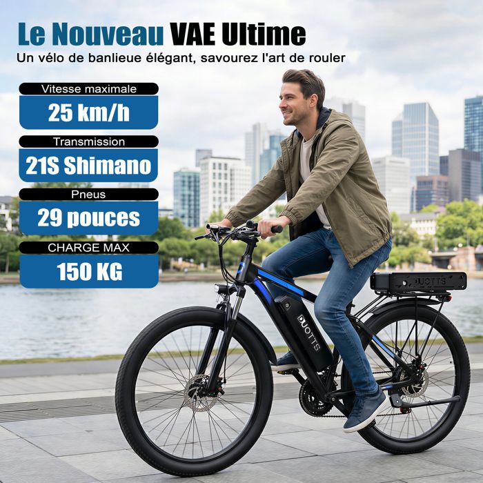 VANKEL C29-K Vélo Électrique 29'' 250W 25km/h Shimano 21V Freins ...