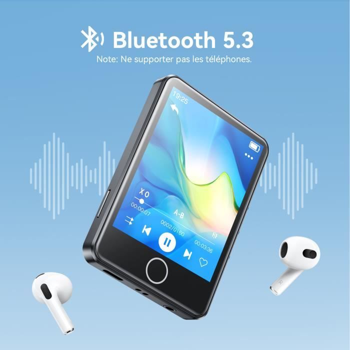 AGPTEK 64Go Lecteur MP3,Lecteur MP3 Bluetooth 5.3, 2.8 Pouces Écran ...