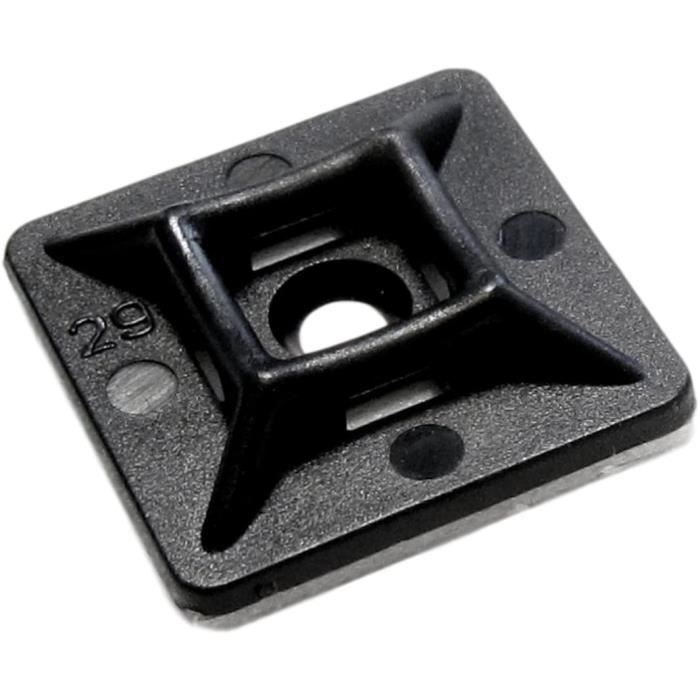 100 Pièces Embases Adhesive pour Attache de Cable, 19mm x 19 mm, Noir ...