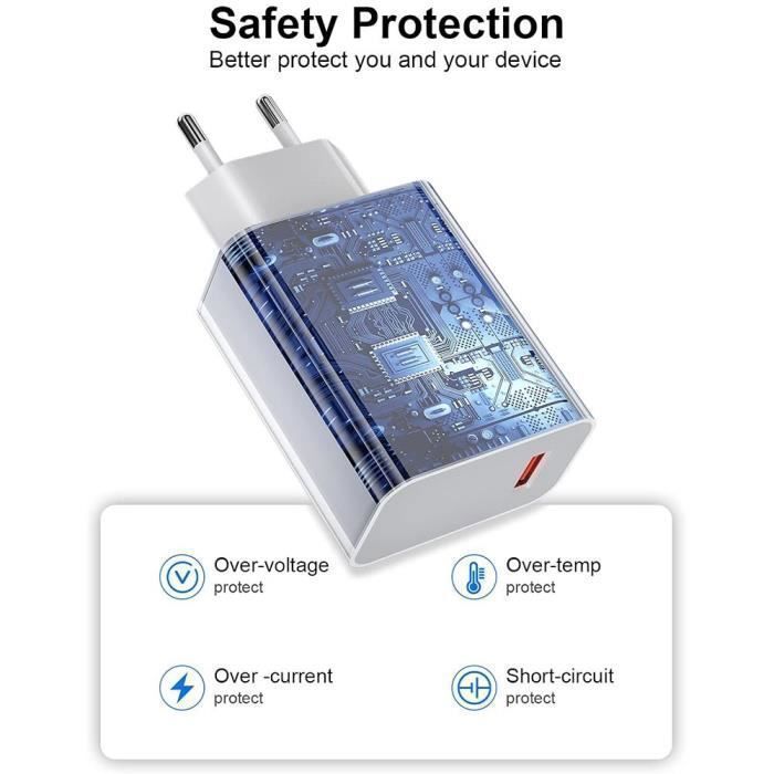 Chargeur rapide 33W - E.F.CONNECTION - Câble 1M USB-C - pour Xiaomi et ...