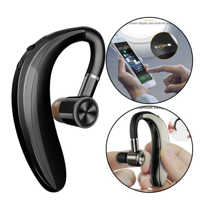 Oreillette sans fil Bluetooth avec crochet d'oreille V5.0 léger pour ...