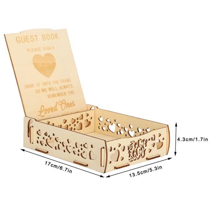 Vvikizy Boîte de message en bois Livre d'or en bois boîte à messages ...