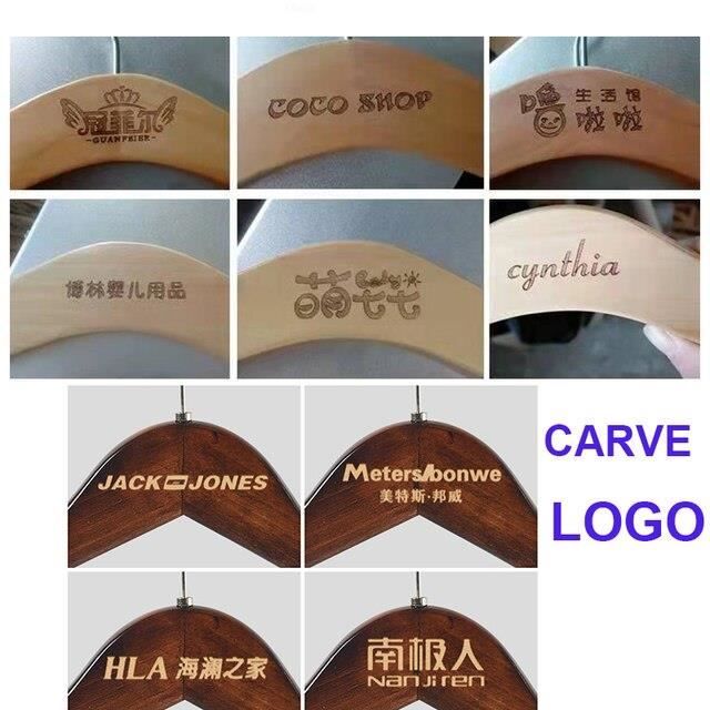 CINTRE,Natural wood color S-10pcs--Cintres en bois antidérapants pour ...