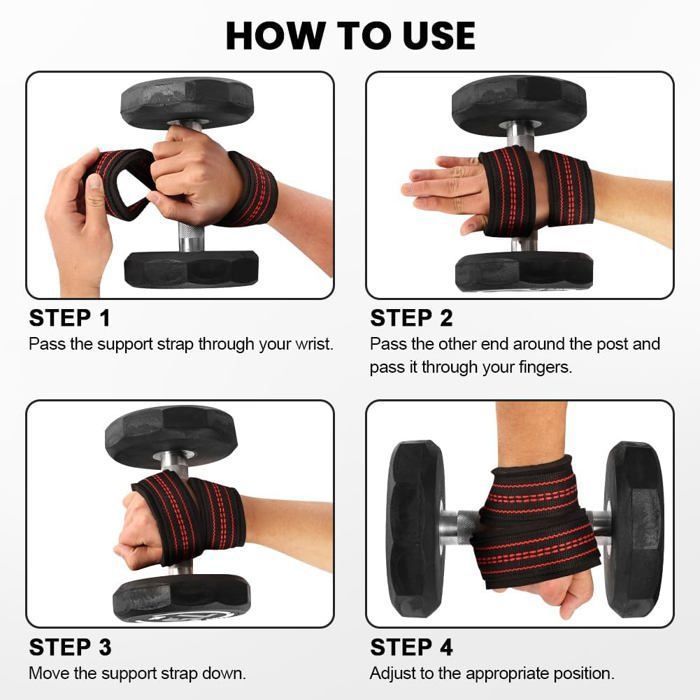 8 Sangle De Tirage Musculation, Sangles haltérophilie Rembourrées, Gym ...