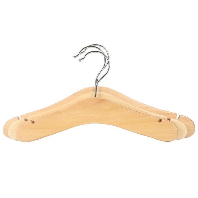 CINTRE,Natural wood color S-10pcs--Cintres en bois antidérapants pour ...