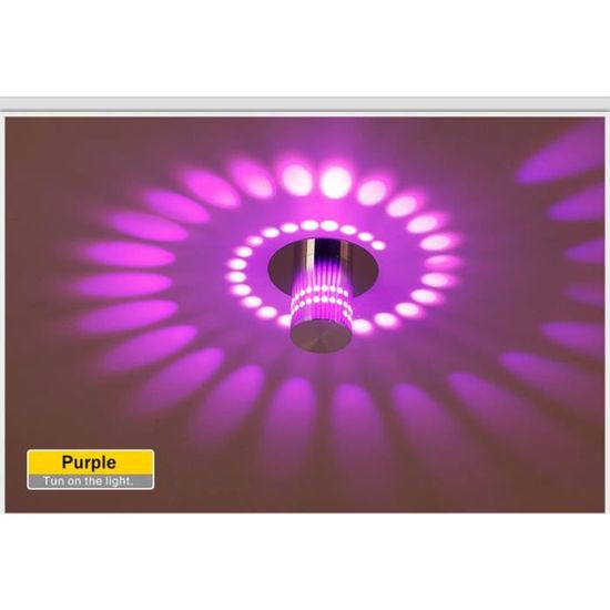 Surface montée - Violet - Applique Murale LED en Spirale colorée ...