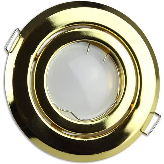 Spot à Encastrer Led Or Rond 7 5 Watt Gradable Blanc Froid Gu10 230v