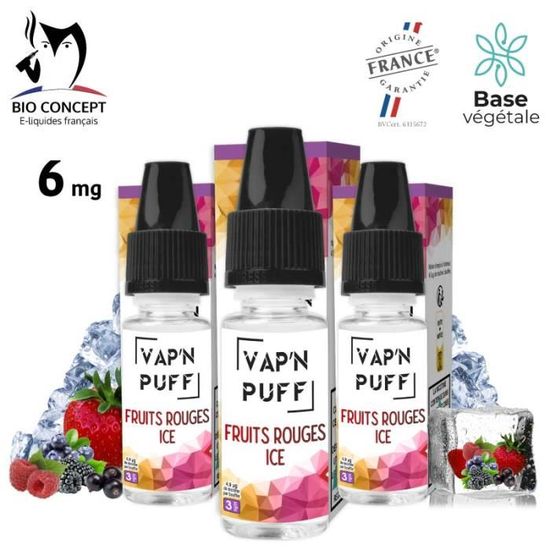 3 E-liquides Fruits Rouges ice - Vap'n puff BioConcept - 6mg - 50-50 ...