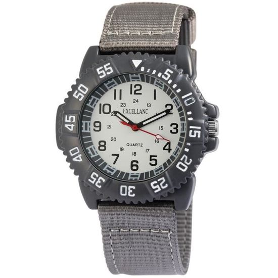Montre avec système lumineux Gris simple Excellanc XXL 1900124-001 ...