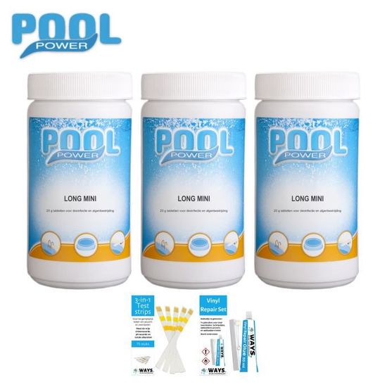 Pastilles de chlore pour piscines - Poolpower - 3 kilogrammes & WAYS ...