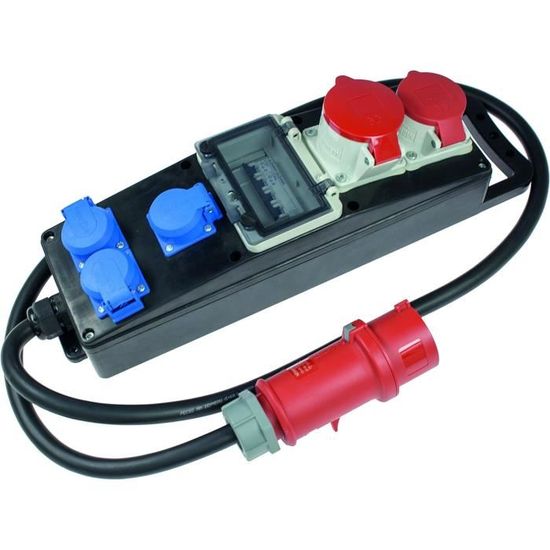 60813 Bloc Multiprise S11+ En Caoutchouc Plein 32 A-400 V Ip 44 Noir ...