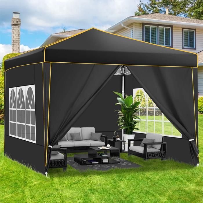 Tonnelle Pliante 3x3, Barnum Pliant 3x3 Étanche Stable avec 4 Parois ...