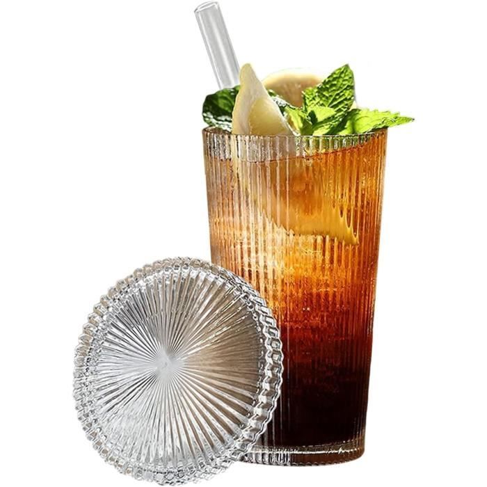 Crystal Stripe Glass Tasse Bouteilles De Jus, Pot Mason Avec Verres De ...