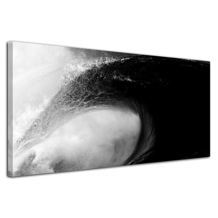 DECLINA, tableau toile océan, Tableau photo sur toile Black Wave, 60x30 ...