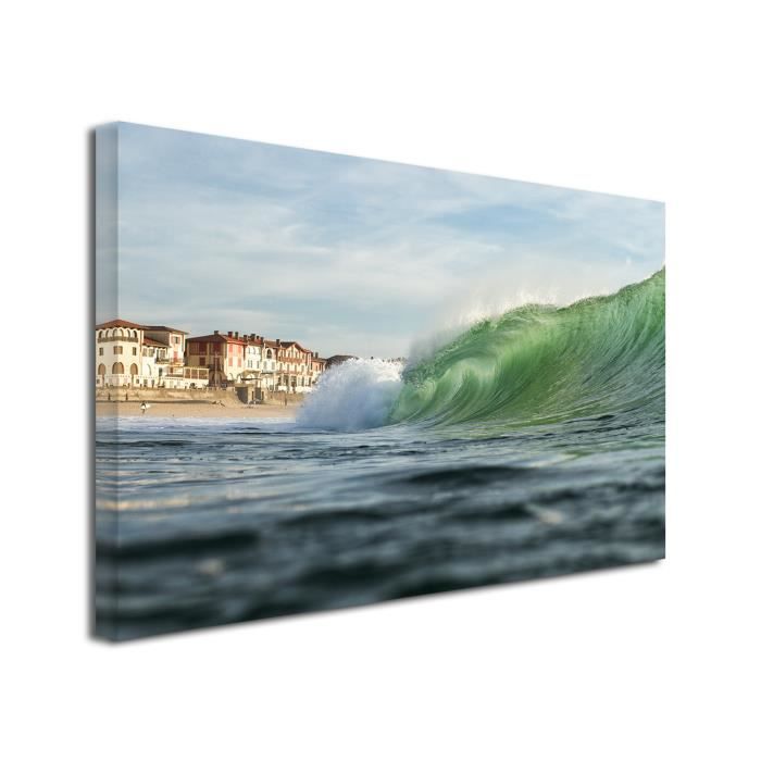 DECLINA, tableau toile océan, Tableau déco toile vague Hossegor, 100x60 ...