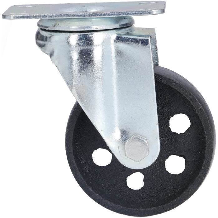Roulette pivotante, roue de chariot de 3,5 pouces, roue en fonte ...