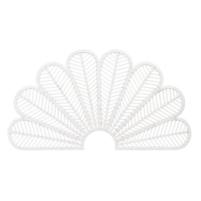 Tête de lit 160 x 3 x 87 cm Blanc Rotin - Cdiscount Maison