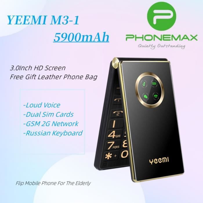 YEEMI – téléphone portable M31 à clapet GSM 2G batterie 1800mAh FM double Sim bon marché écran ...