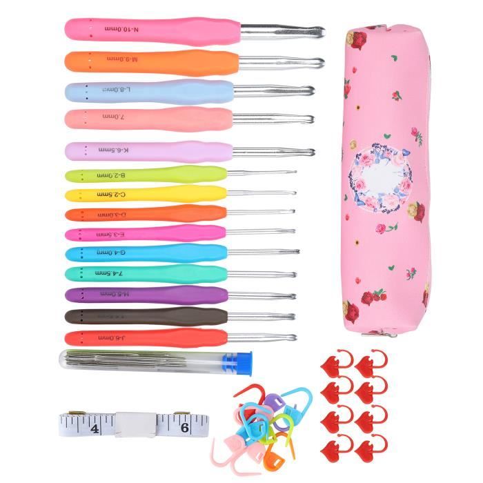 Cikonielf aiguilles à tricoter Crochet Crochet Set TPR Soft Handle ...