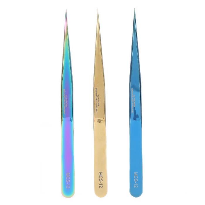 EBTOOLS pince à bijoux 3 pièces pince à épiler colorée bijoux en acier ...