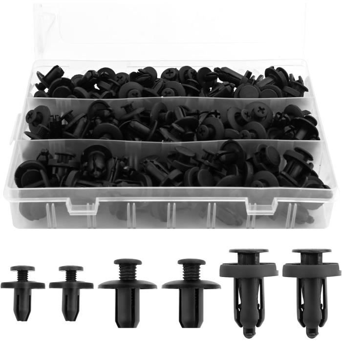 Lot De 100 Clips Universels En Plastique Pour Voiture - 3 Types De ...