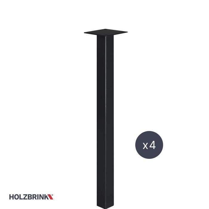 Lot de 4 pieds de table en acier HOLZBRINK - profil 40x40mm - hauteur ...