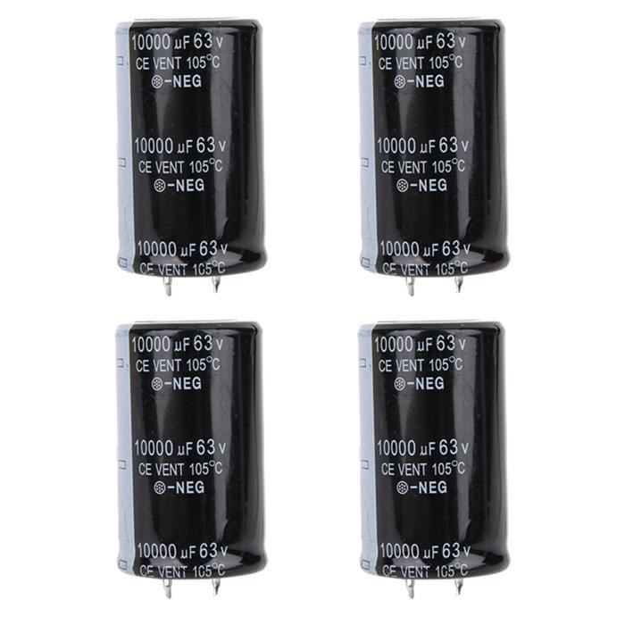 Condensateur audio, 4Pcs 10000uF 63V Condensateur électronique ...
