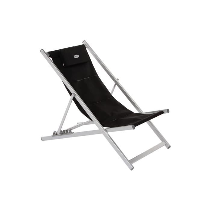 Chilienne Noir en Aluminium et texaline, 55.5 x 110 x 97 cm - Cdiscount ...