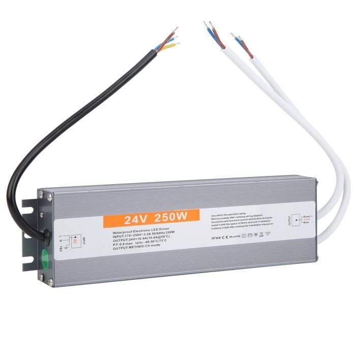 Qiilu Source de courant Alimentation à Interrupteur Étanche LED 250W ...