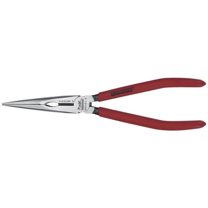 Pince à long bec droit - TENG TOOLS - MB461-8 - Rouge - Poignée vinyle ...