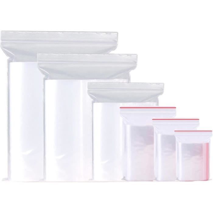 Lot De 100 Sachets Transparents En Plastique Refermables, Petits Sacs ...