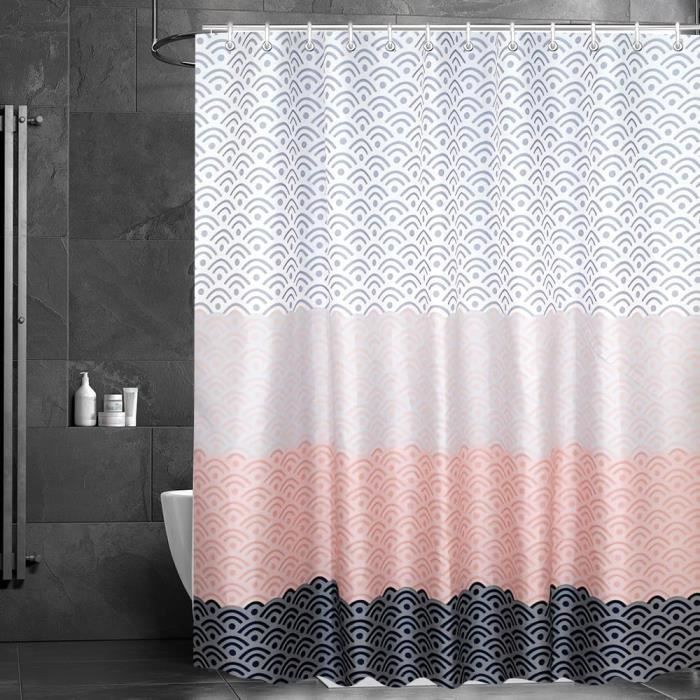 Rideau De Douche 150 X 180 Cm - Motif Floral - Ourlet Lesté - Textile ...