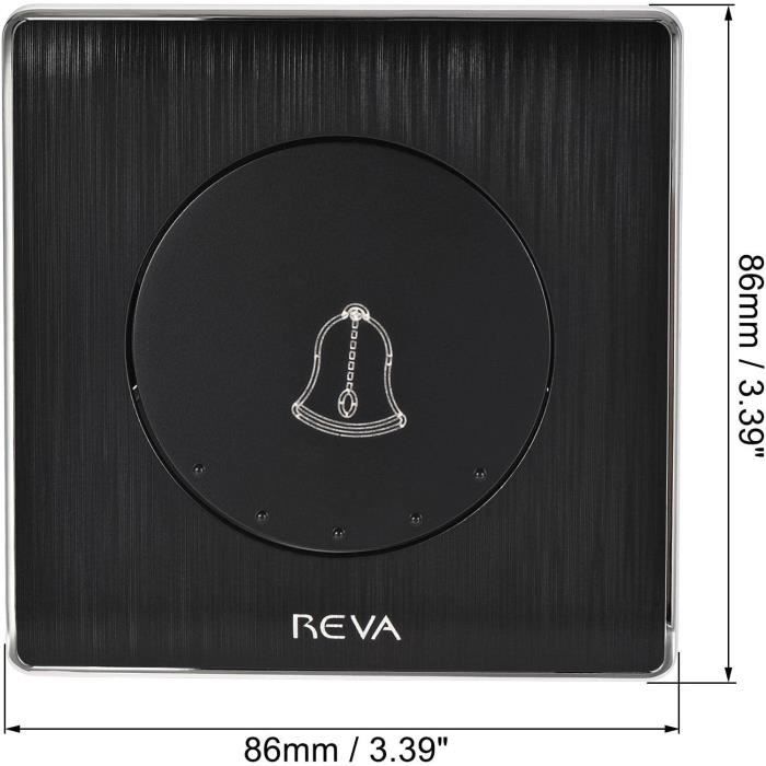Bouton Poussoir De Sonnette Mural Carré Noir Ac 250 V 16 A Panneau Pc ...