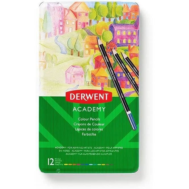Derwent Academy - Set de 12 Crayons de Couleurs dans une Boîte de ...