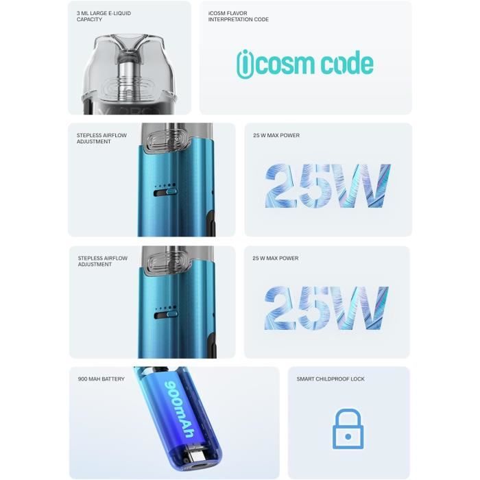 VOO**POO Vmate Pro Kit Built-in 900mAh Battery 25W Output Vape With 3ML ...