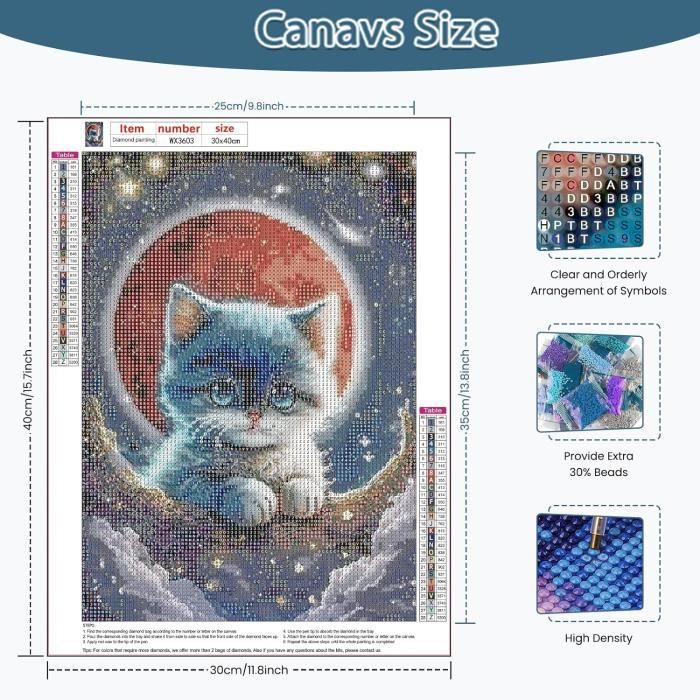 5D Diamond Painting Kit Complet,Ronde Diamond,Chaton Diy Diamand ...