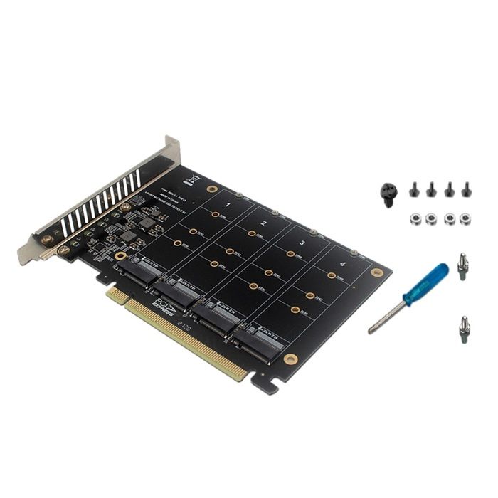 4 Disques NVME RAID PCI-E X16 Card Array Carte D'Extension Support M. 2 ...
