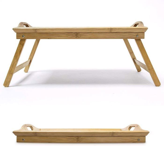 A-Z Plateau de lit avec Pieds Pliables - Portable léger eois Bambou ...